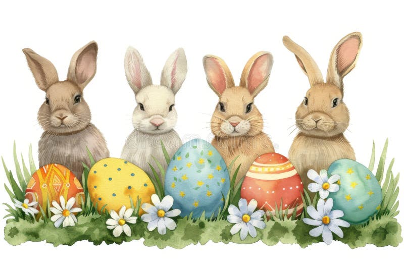 Happy Easter Eggciting Surprises Eggs Chick Basket. White Natural Bunny ...