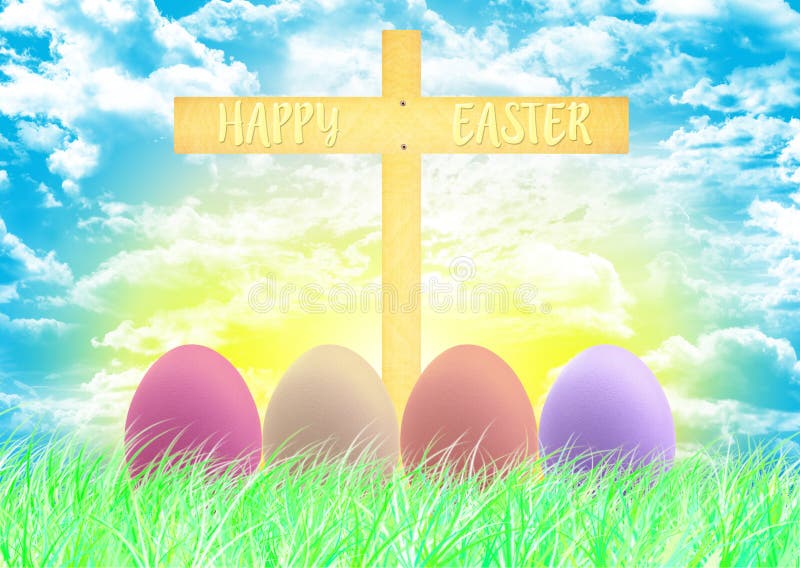 Happy Easter and Eggs Easter Stock Photo - Image of easter, background ...