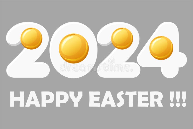Happy Easter 2024 with Eggs. Eggs with Numbers Isolated on a Gray Background. Stock Vector ...