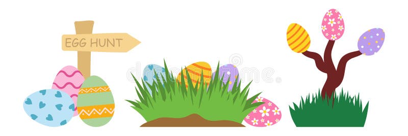 Happy Easter Eggs, Easter Flat Cartoon Vector Stock Vector ...