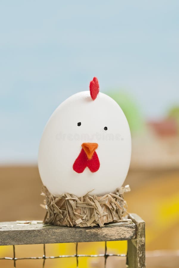 Happy Easter Egg Chickens on a Farm Stock Image - Image of food, easter ...