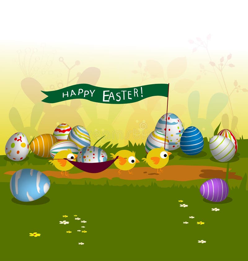 Happy easter eggs stock illustration. Illustration of text - 51520733