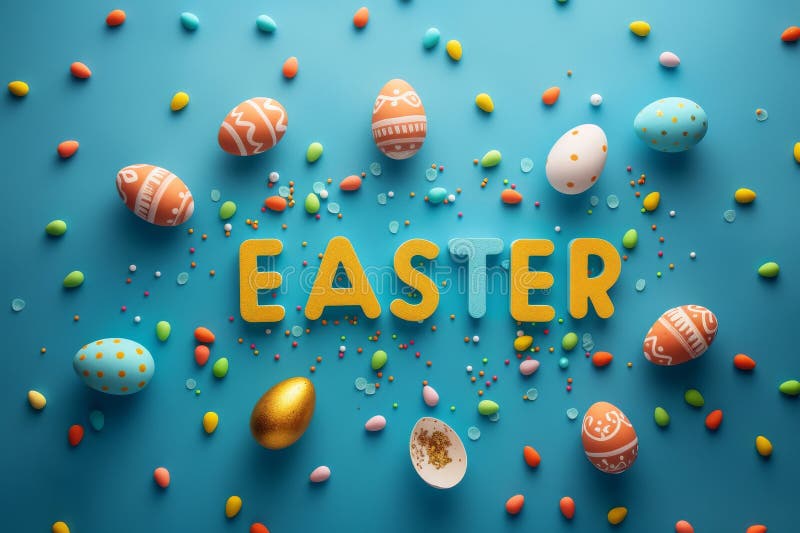 Happy Easter Endearing Eggs Easter Mood Basket. White Red Aster Bunny ...