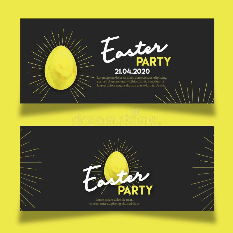 Happy Easter Event Black Background Template Stock Illustration ...
