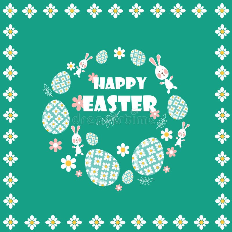 Happy Easter. Flat and Cartoon Style. Vector Illustration Stock Vector ...