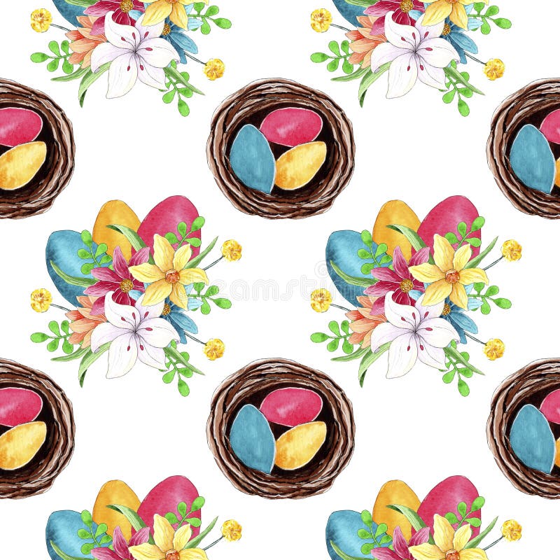 Happy Easter Floral Background Design Stock Image - Image of blossom ...