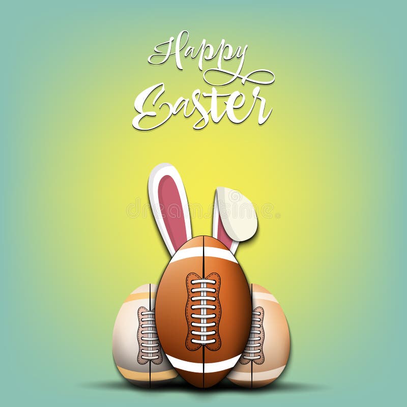 Happy Easter. Football Ball with Ears Rabbit Stock Vector ...