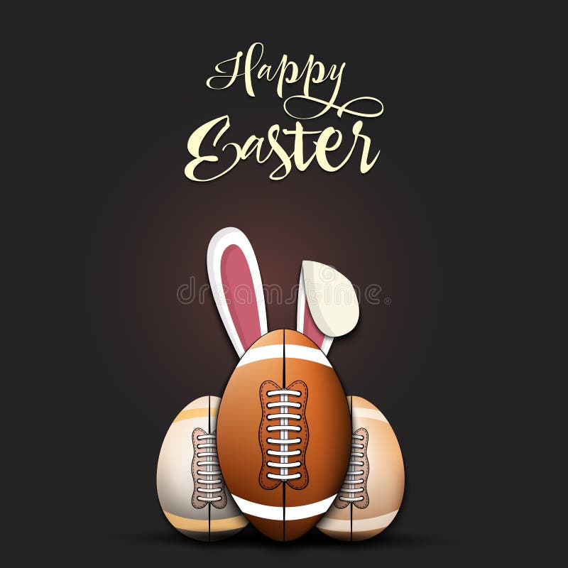 Happy Easter. Football Ball with Ears Rabbit Stock Vector ...