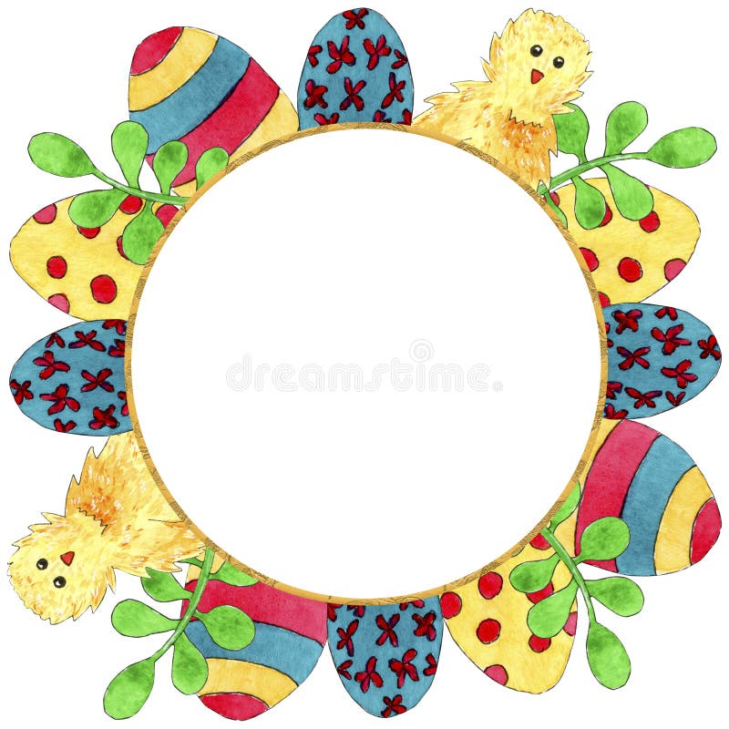 Happy Easter Frame with Easter Eggs. Stock Illustration - Illustration ...