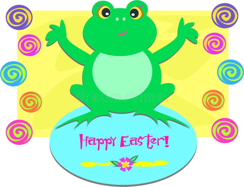 Happy Easter Frog stock vector. Illustration of nature - 12861634
