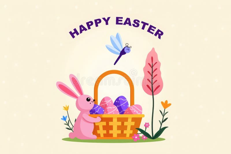 Happy Easter Geometric Background, Easter Card, Banner Design Stock ...