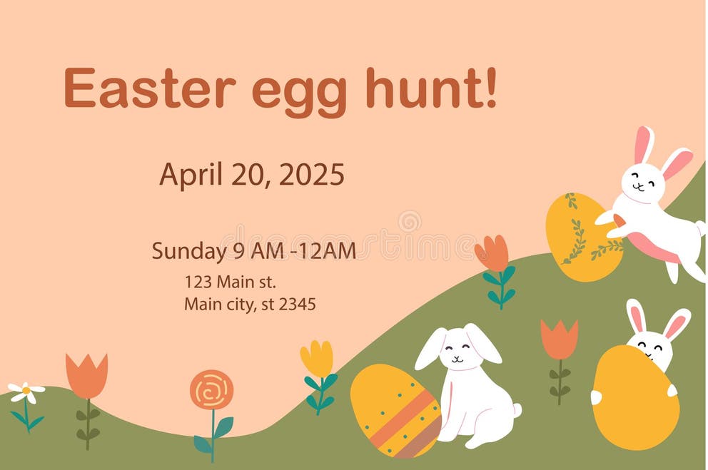 Happy Easter Geometry Set with Bunnies and Eggs for Spring Celebration ...