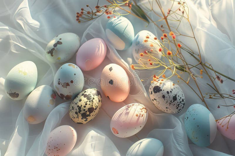 Happy Easter Gerbera Eggs Easter Basket Wraps Basket. White Daffodil ...