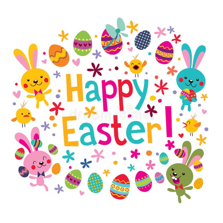 Happy Easter greeting card stock vector. Illustration of scrapbook ...