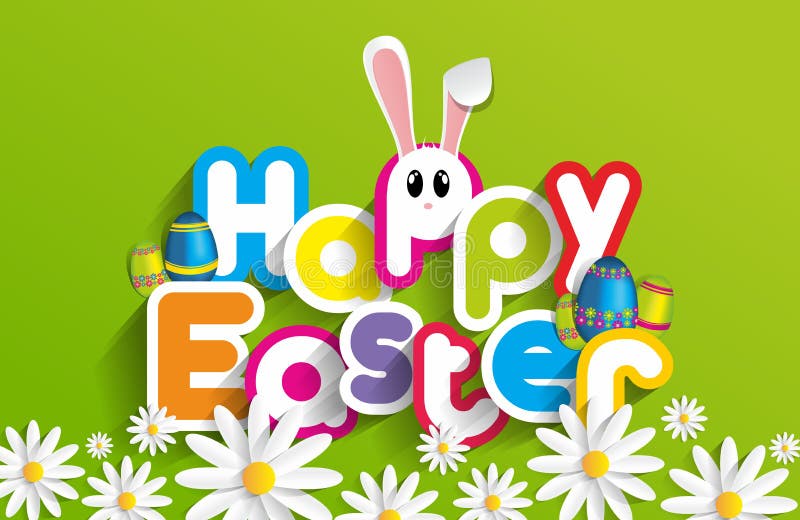 Happy Easter Greeting Card stock vector. Illustration of april - 37385488