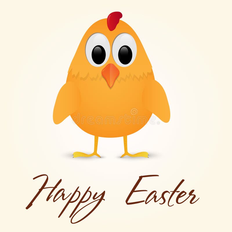 Happy Easter Greeting Card with Chicken. Vector Illustration Stock ...