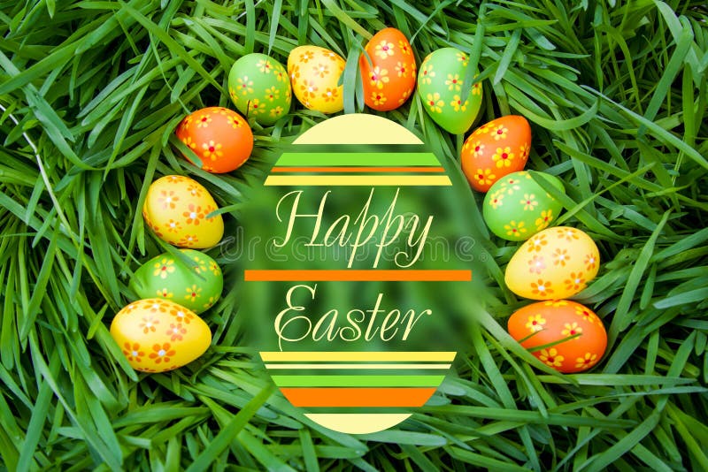 Happy Easter greeting card stock photo. Image of holiday - 77598032
