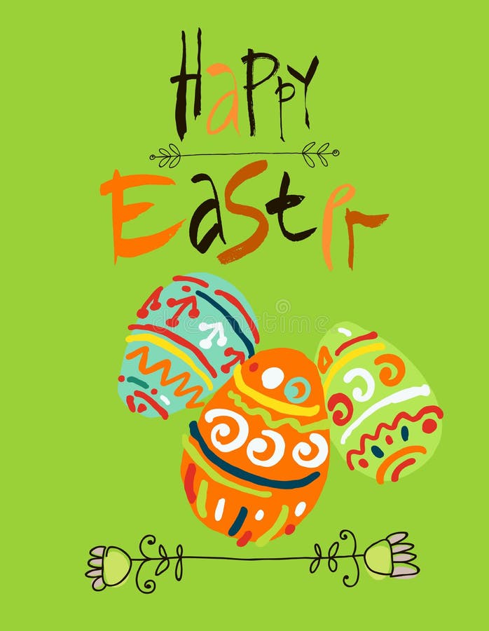 Happy Easter Greeting Card or Display Vector Poster Stock Vector ...