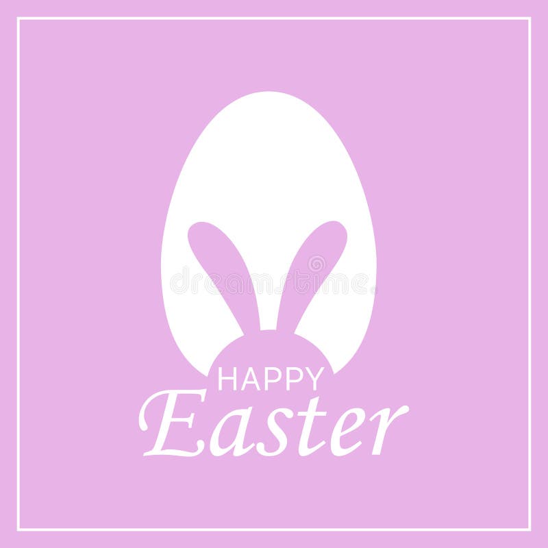 Happy Easter Greeting Card with Egg , Rabbit. Easter Bunny. White ...