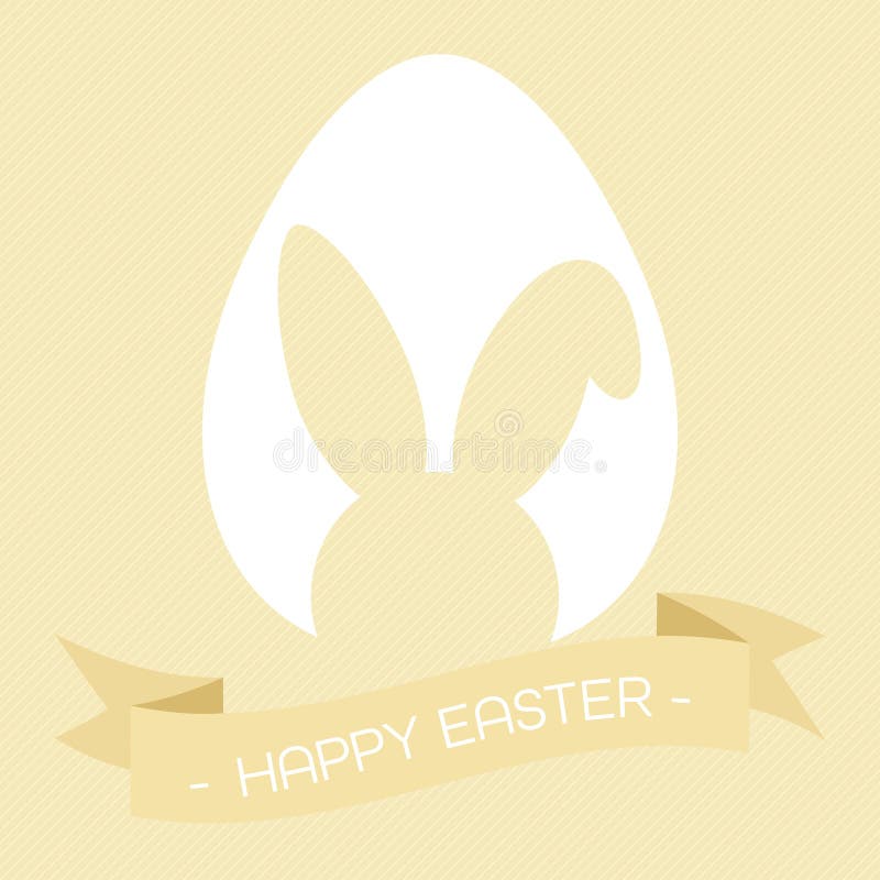Happy Easter Greeting Card with Egg , Rabbit. Easter Bunny. White ...