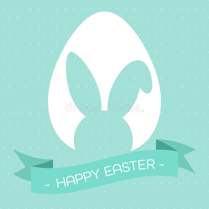 Happy Easter Greeting Card With Egg Rabbit Easter Bunny Stock