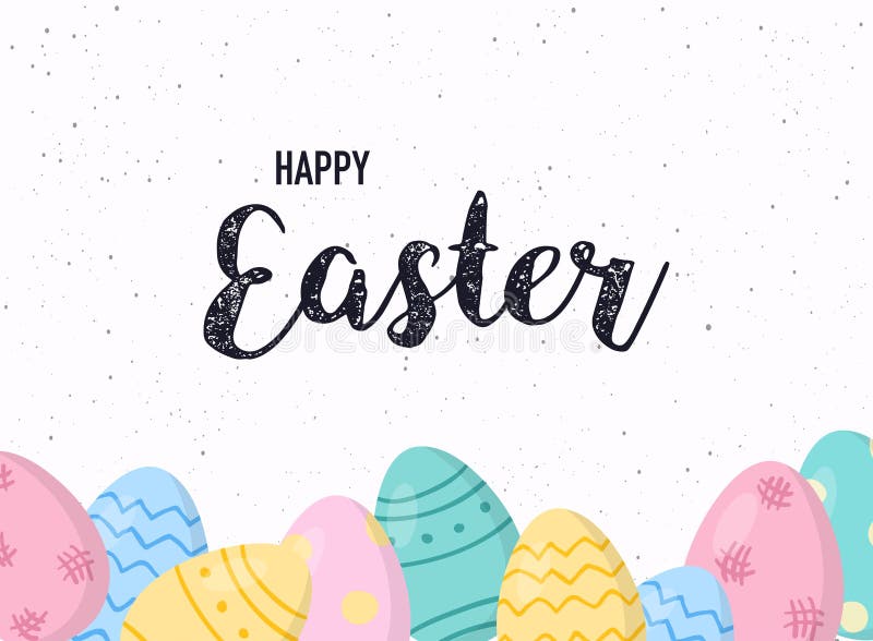 Happy Easter Greeting Card. Easter Eggs Composition with Wooden Branch ...