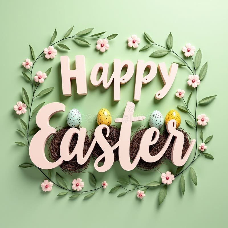 Happy Easter, Greeting Card in English or Invitation for a Happy Day ...