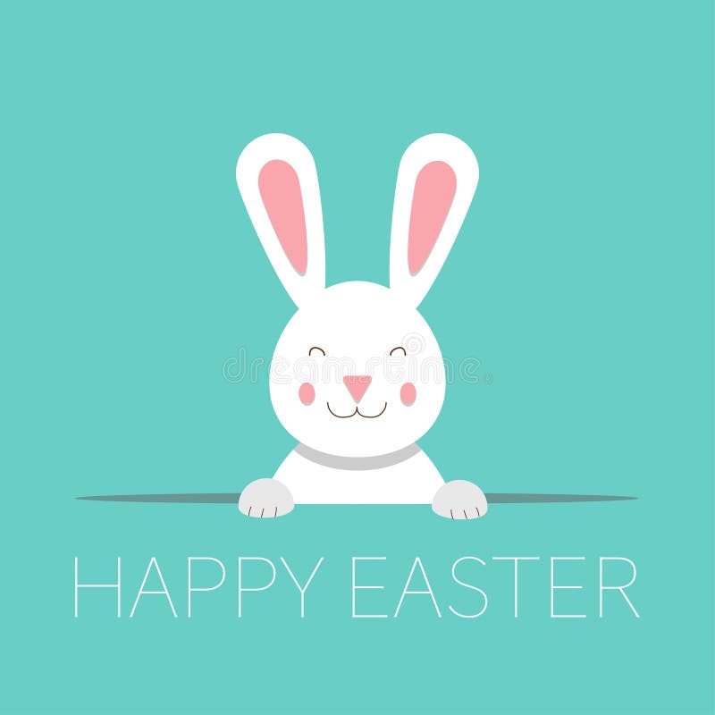 Happy Easter Greeting Card with Funny Bunny Stock Vector - Illustration ...