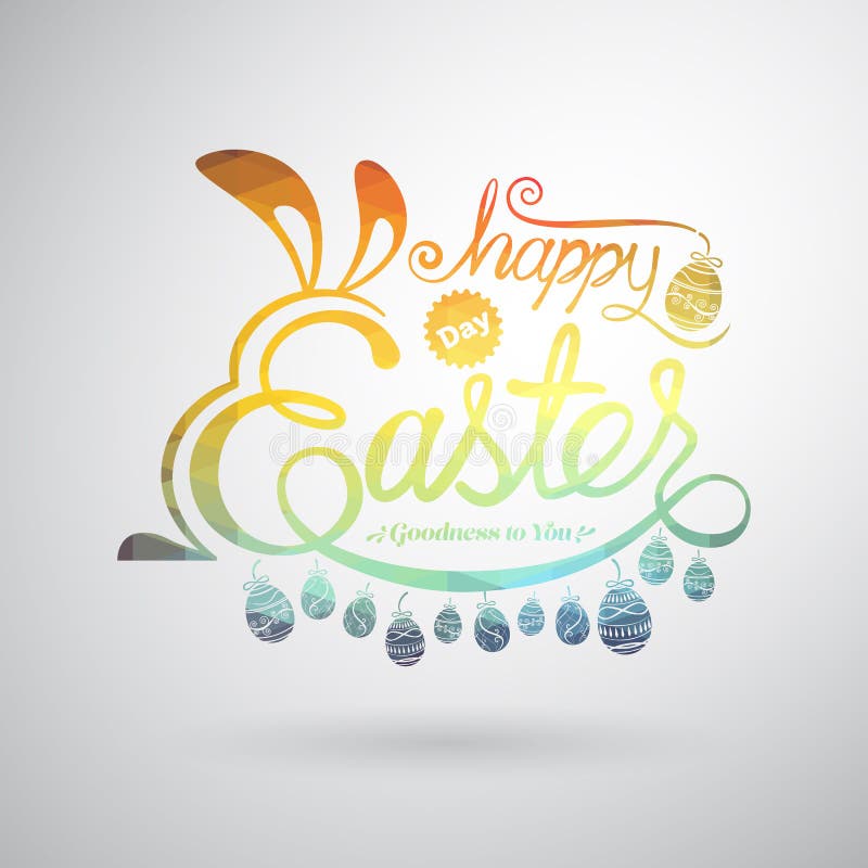 Happy Easter Greeting Card.Hand Lettering Stock Illustration ...