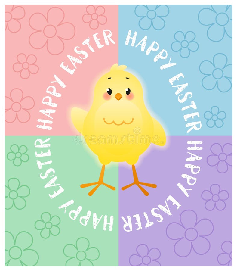 Happy Easter. Greeting Card with Little Chick Inside the Egg. Vector Illustration. Stock Vector ...