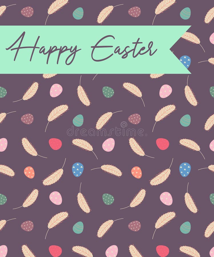 Happy Easter Greeting Card.Postcard with Eggs Stock Vector ...
