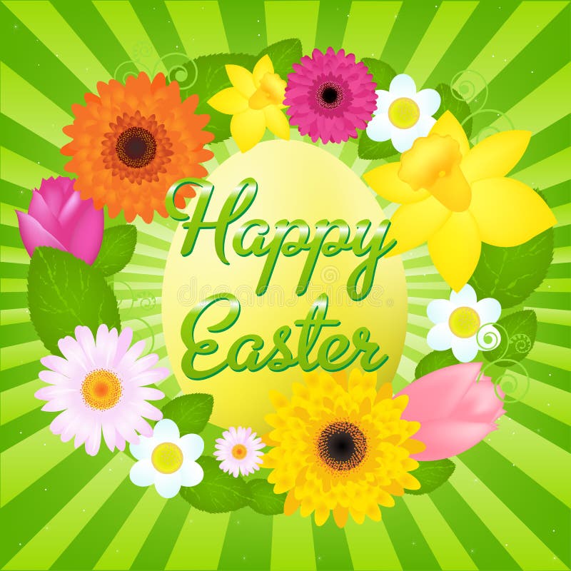 Happy Easter Cards stock vector. Illustration of grass - 18784891