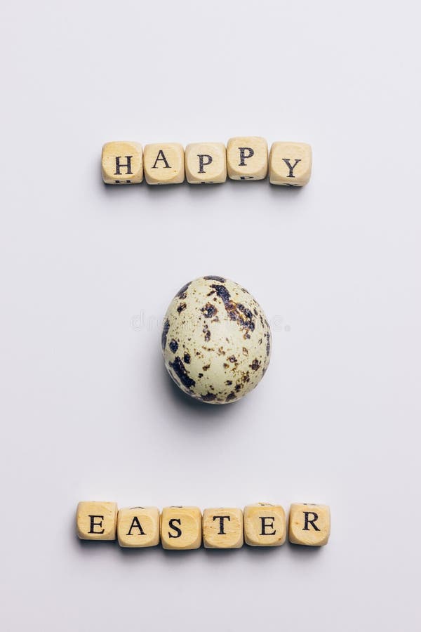 Happy Easter Greeting Card with Wooden Letters and Egg Stock Image ...