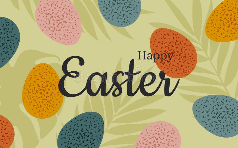Happy Easter. Postcard with Multi-colored Texture Painted Eggs ...