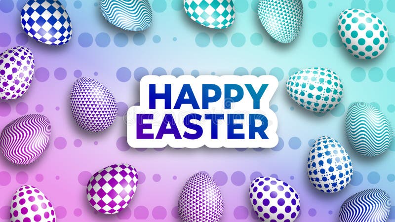 Happy Easter Greetings for Easter Holiday with Decorative Beautiful ...