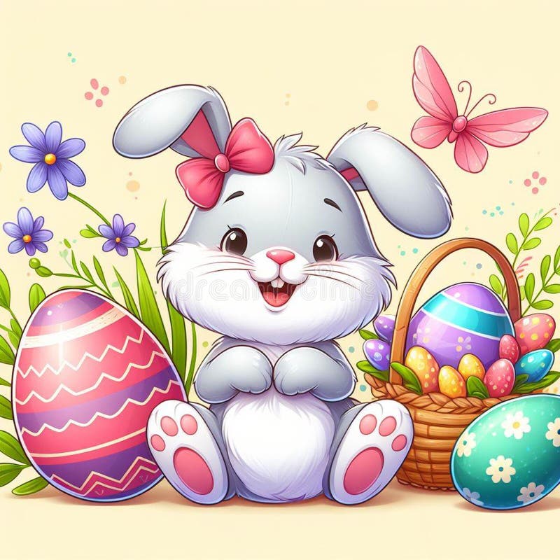 Happy Easter Greetings! the Easter Bunny Stock Illustration ...