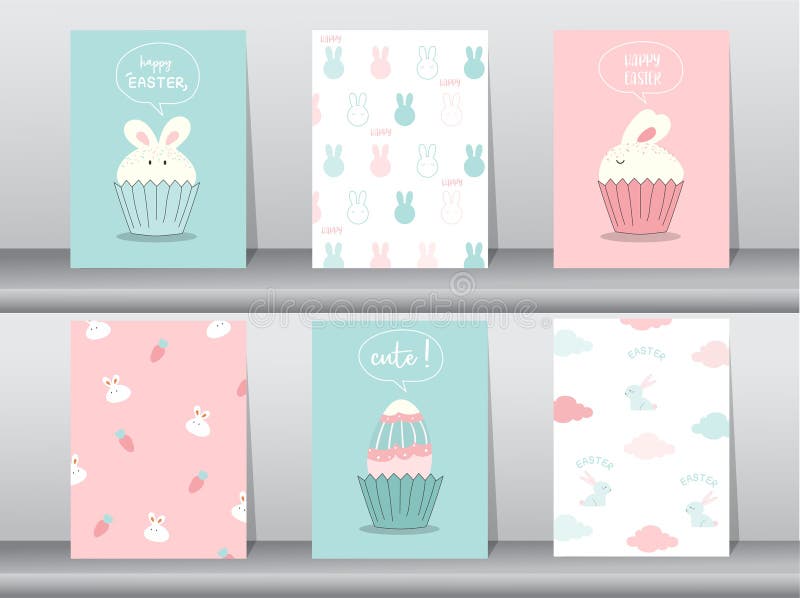 Happy Easter.Hand Drawn Design of Spring Greeting Card.Vertical Card ...