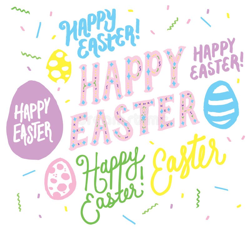 Cursive Easter Happy Stock Illustrations – 371 Cursive Easter Happy ...