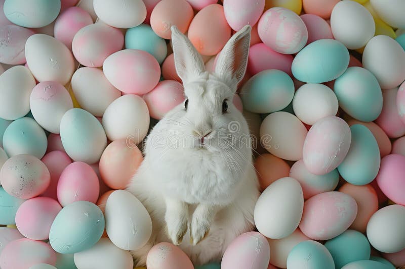 Happy Easter Hand Scripted Sentiment Eggs Candy Basket. White Large ...