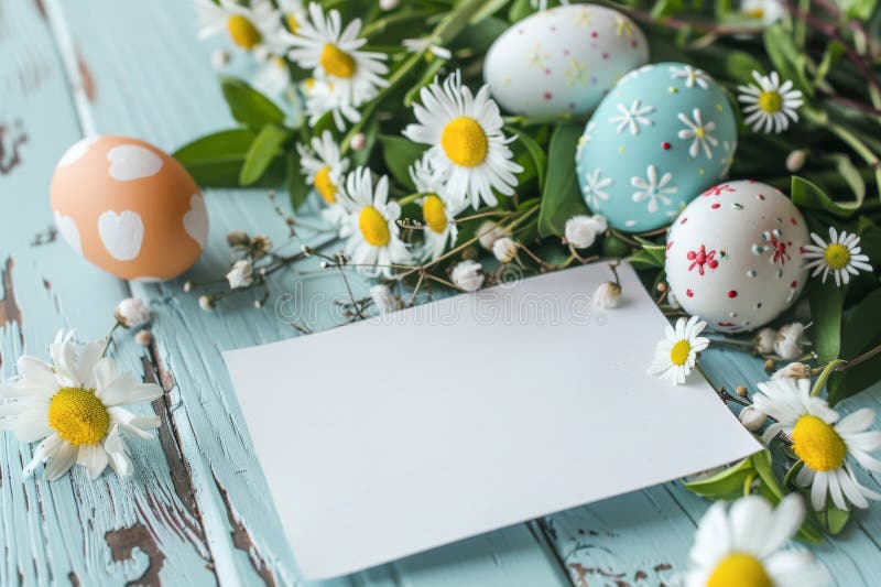 Happy Easter Handcrafted Greeting Eggs Easter Mascot Basket. White ...