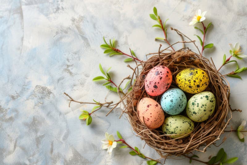 Happy Easter Handwritten Note Eggs Easter Traditions Basket. White ...