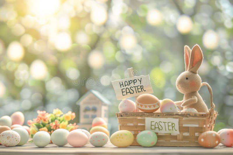 Happy Easter Hiking Eggs Easter Egg Challenge Basket. White Easter ...