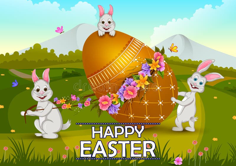 Happy Easter Holiday Celebration Stock Vector - Illustration of ...