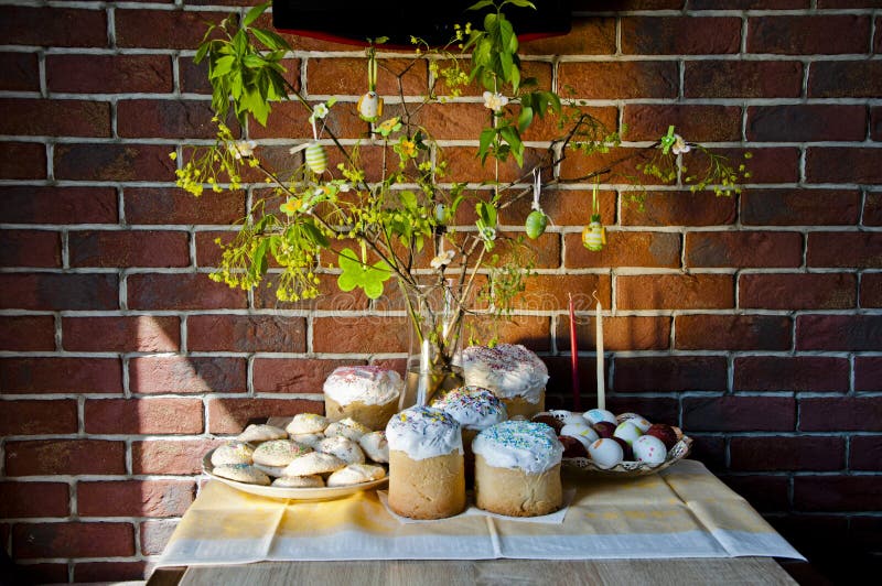 Happy Easter Holiday Celebration at Home. Easter Bunny Hunt. Spring ...