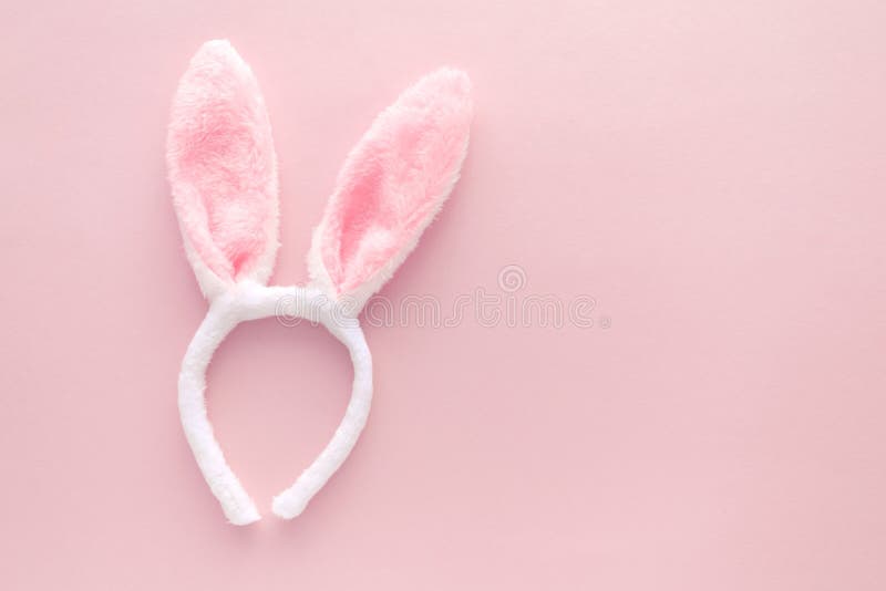 Happy Easter Holiday Concept, Bunny Ear on Pink Background Stock Image ...