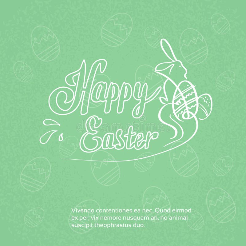 Happy Easter Holiday Sketch Egg Banner Copy Space Stock Vector ...