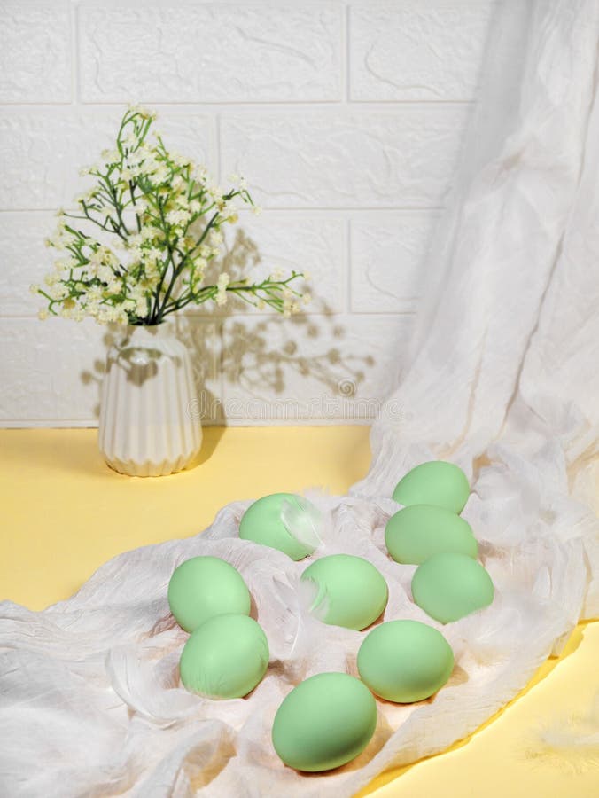 Happy Easter. Home Bright Interior with Easter Decor. Minimalistic ...