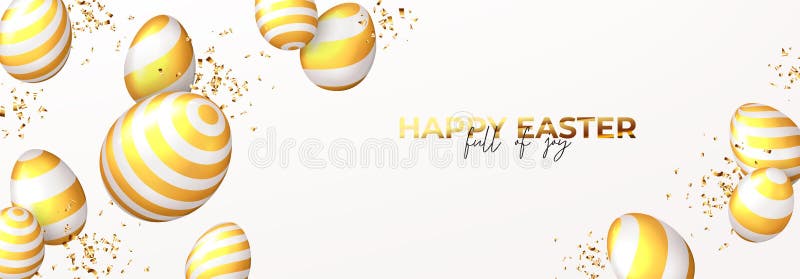 Happy Easter Horizontal Banner Stock Vector - Illustration of celebrate ...
