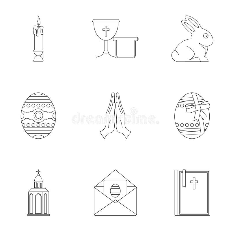 Easter Flower Bouquet Icon, Outline Style Stock Vector - Illustration ...
