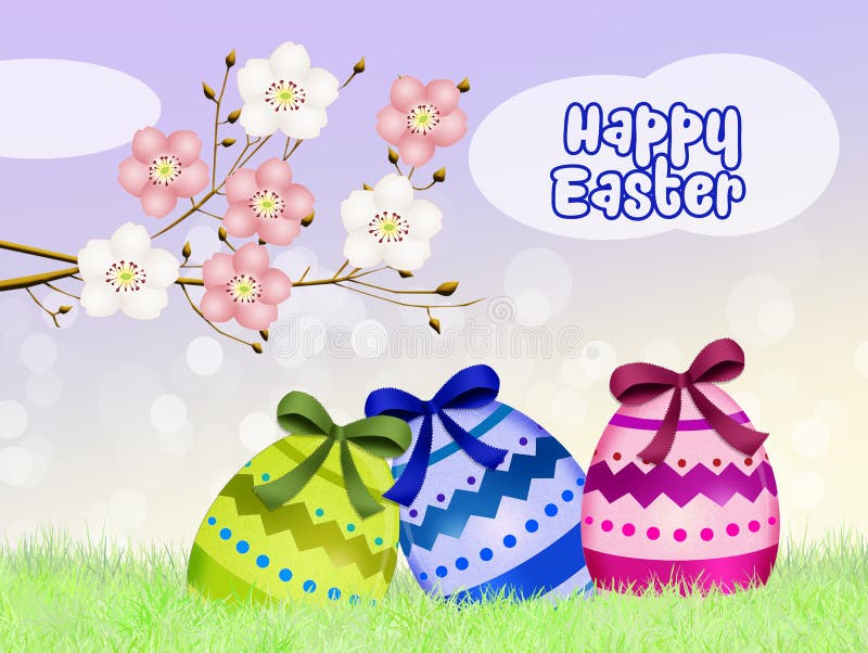 Happy Easter stock illustration. Illustration of decoration - 51824952